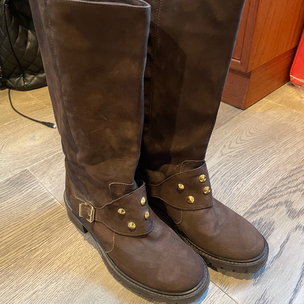 Fendi Spike Suede Biker Boots - Gem